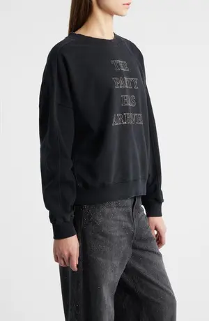 Hugo Boss Eland Embellished Cotton Graphic Sweatshirt