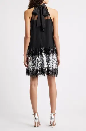 CECE DUPRAZ Ombré Sequin Mesh Dress