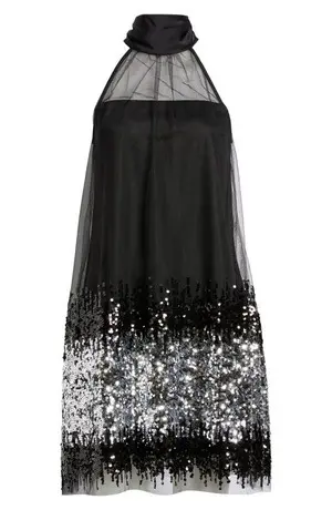 CECE DUPRAZ Ombré Sequin Mesh Dress