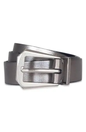 ALLSAINTS Metallic Leather Western Belt - Gunmetal