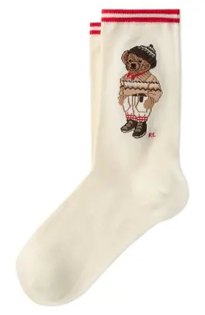 Polo Ralph Lauren Colorado Bear Crew Socks - Ivory