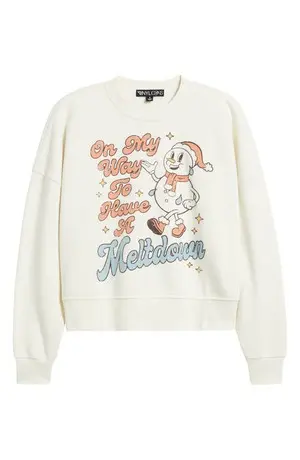 VINYL ICONS Meltdown Snowman Graphic Sweatshirt