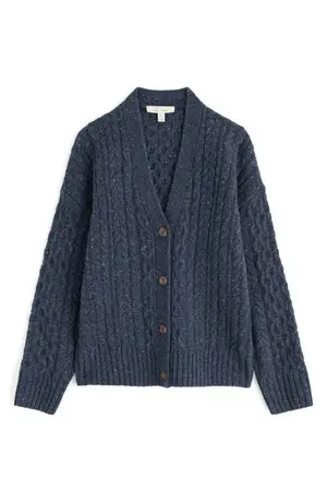 SEASALT CORNWALL Merino Wool Blend Cable Knit Cardigan