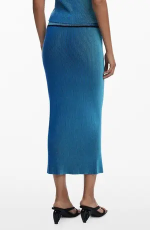 Desigual Ribbed Column Midi Skirt