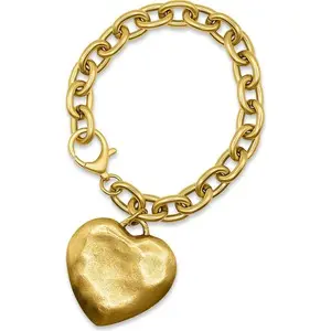 BOWOOD LANE Heart Charm Chain Bracelet - Gold/xlg Gold Heart