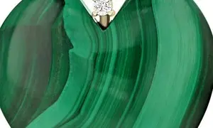 Zoe Chicco Malachite Heart Diamond Charm