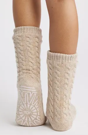 UGG Elowyn Fleece-lined Crew Socks - Cream Confetti