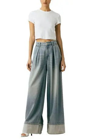 Blanknyc Pleated Wide-leg Jeans