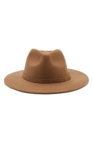 Mango Wool Felt Fedora - Medium Brown