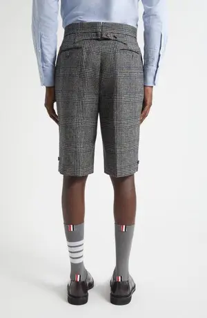 Thom Browne Prince Of Wales Plaid Tweed Tailored Shorts - Medium Grey