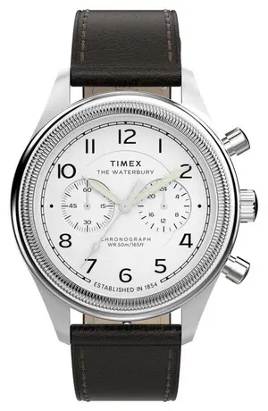 TIMEX® Waterbury Metropolitan Chronograph Strap Watch - Brown