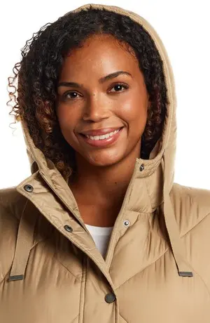 Gallery Water-resistant Quilted Hooded Vest - Khaki
