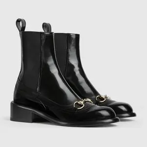 Gucci Horsebit Patent Leather Boots