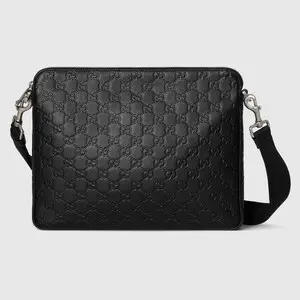 Gucci Gg Emblem Medium Crossbody Bag - Black