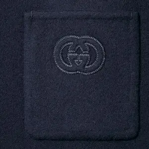 Gucci Wool Blend Coat With Interlocking G Embroidery