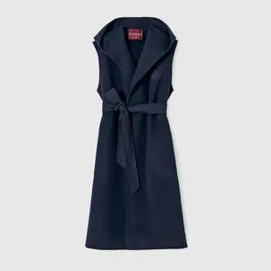 Gucci Wool Sleeveless Coat With Embroidery