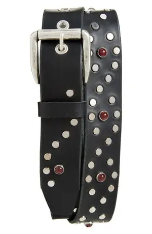 Our Legacy Vortex Studded Leather Belt - Slow Black Arid Bull Hide