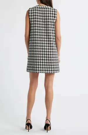 ZOE AND CLAIRE Houndstooth Check Shift Mini Dress