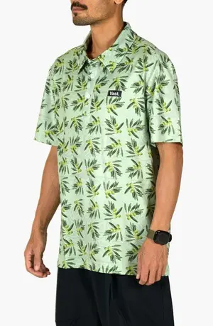 VAST Peace In The Middle Aqua Terra Performance Polo - Olive