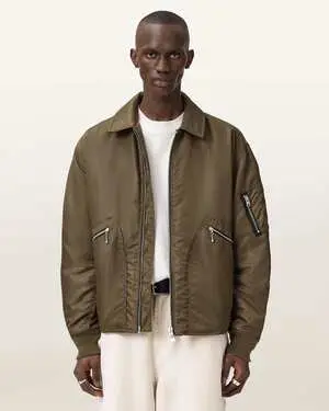 ALLSAINTS Fallon Bomber Jacket - Khaki Brown