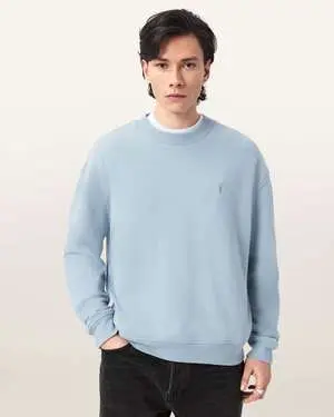 ALLSAINTS Asher Ramskull Boxy Sweatshirt - Misty Blue