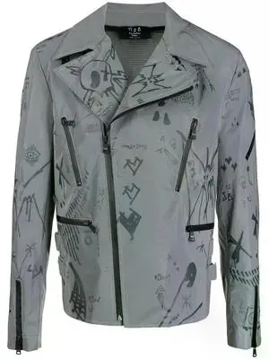 MJB - MARC JACQUES BURTON Graffiti-print Biker Jacket