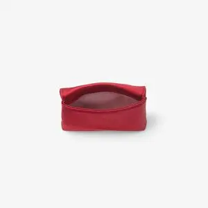 JIMMY CHOO Soft Card Holder With Chain Ruby Red Satin Cardholder With Crystal Bow - Ruby Red/silver