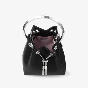 JIMMY CHOO Bon Bon Satin Handbag With Metal Handle