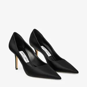 JIMMY CHOO Love 85 Satin Pumps - Black