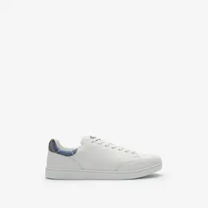 Burberry Leather Set Low-top Sneakers - Porcelain White/wave Blue