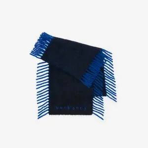 Burberry Alpaca Wool Blend Happy Scarf - Firth Blue/black