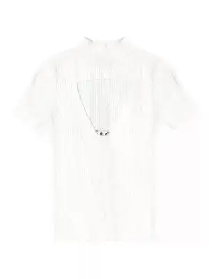 DIESEL Ribbed Knit T-shirt With Logo - White
