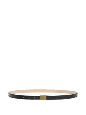 LEMAIRE Textured-buckle Leather Belt - Black