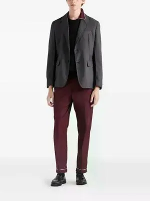 Prada Piped-trim Cotton Trousers