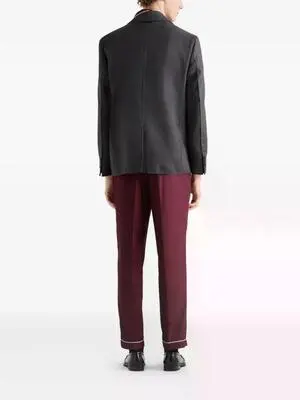 Prada Piped-trim Cotton Trousers