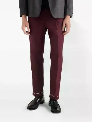 Prada Piped-trim Cotton Trousers