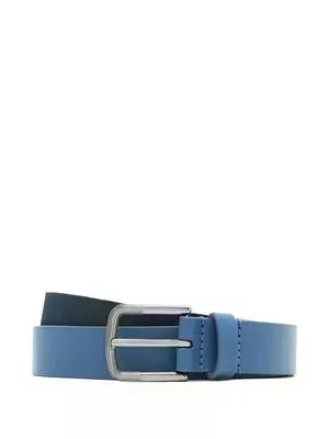 Giorgio Armani Leather Belt With Rectangular Buckle - Blue