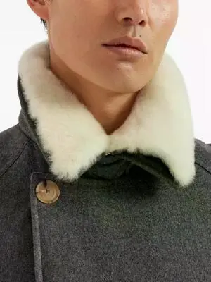 Brunello Cucinelli Double-breasted Coat With Shearling Collar