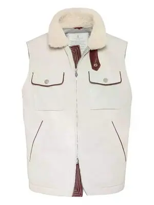 Brunello Cucinelli Collar-detail Pockets Gilet - Neutrals