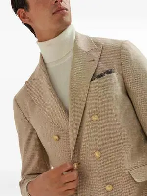 Brunello Cucinelli Double-breasted Houndstooth Blazer