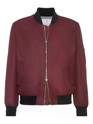 Brunello Cucinelli Padded Bomber Jacket - Red