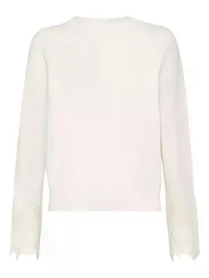 Brunello Cucinelli Lace-cuffs Sweater - Neutrals