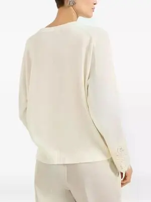 Brunello Cucinelli Lace-cuffs Sweater - Neutrals