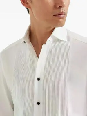 Brunello Cucinelli Pleated Tuxedo Shirt