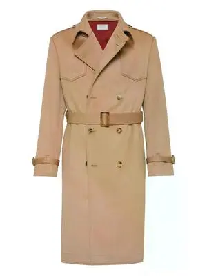 Brunello Cucinelli Double-breasted Cashmere Trench Coat - Neutrals