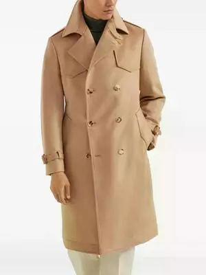 Brunello Cucinelli Double-breasted Cashmere Trench Coat - Neutrals