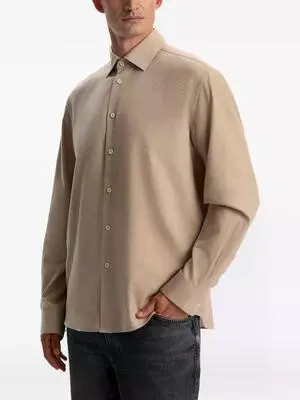 12 STOREEZ Cotton Flannel Shirt - Neutrals