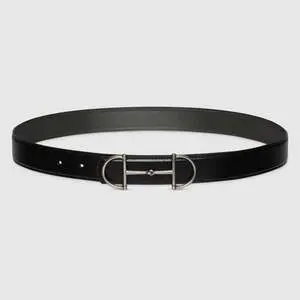 Gucci Reversible Belt With Horsebit Buckle - Black