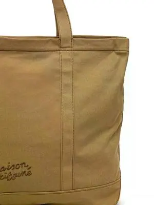 Maison Kitsuné Xl Fox Head Tote Bag - Brown