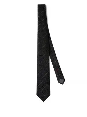 Brunello Cucinelli Patterned Neck Tie - Black